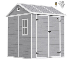 Buy Outsunny Plastic Garden Shed with Floor, Window & Vents, 6x6ft ...