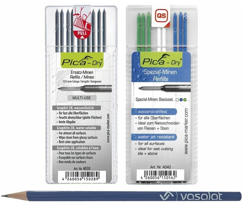 Vasalat Pica Dry Minen-Set, 10x Graphit 2B Multi-Use + 8x ...