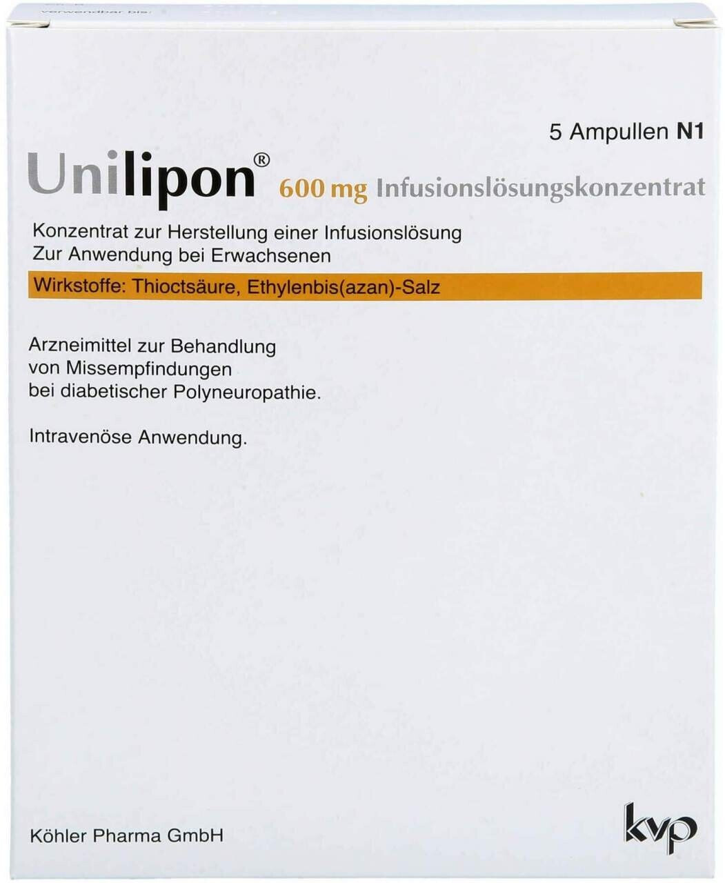 Köhler Pharma Unilipon 600 Injekt 1x5 Stk. ab 25,88 € | Preisvergleich ...