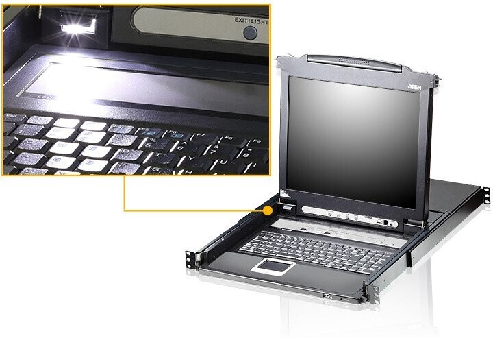 Aten CL5708N 48cm-LCD KVM Switch USB-PS/2, VGA, 8-Port (CL5708N US) ab ...