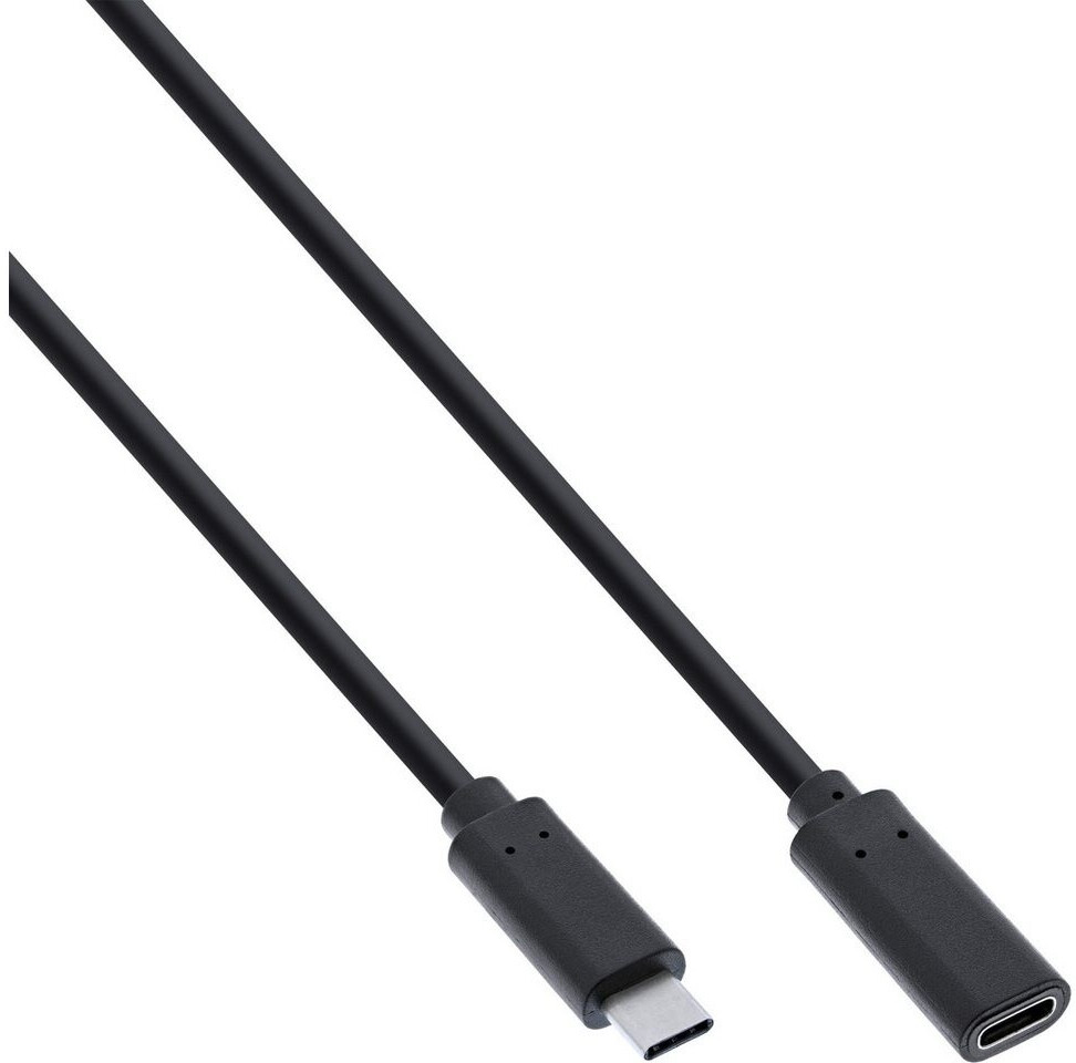 InLine USB 3.2 Gen.2x2 USB-C Verlängerungskabel ST/BU, schwarz, 1m ...