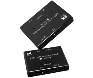 Techly IDATA-DP-2DP-8KT Bidirektionaler DisplayPort Switch/Splitter 8K ...