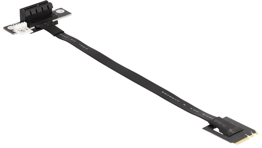 DeLock M.2 Key A+E zu PCIe x1 NVMe Adapter, gewinkelt, 20cm Kabel ...