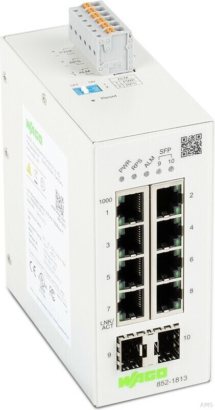 Wago Lean-Managed-Switch 8-Port 1000Base-T, 2-Slot 1000BASE-SX/LX (852 ...