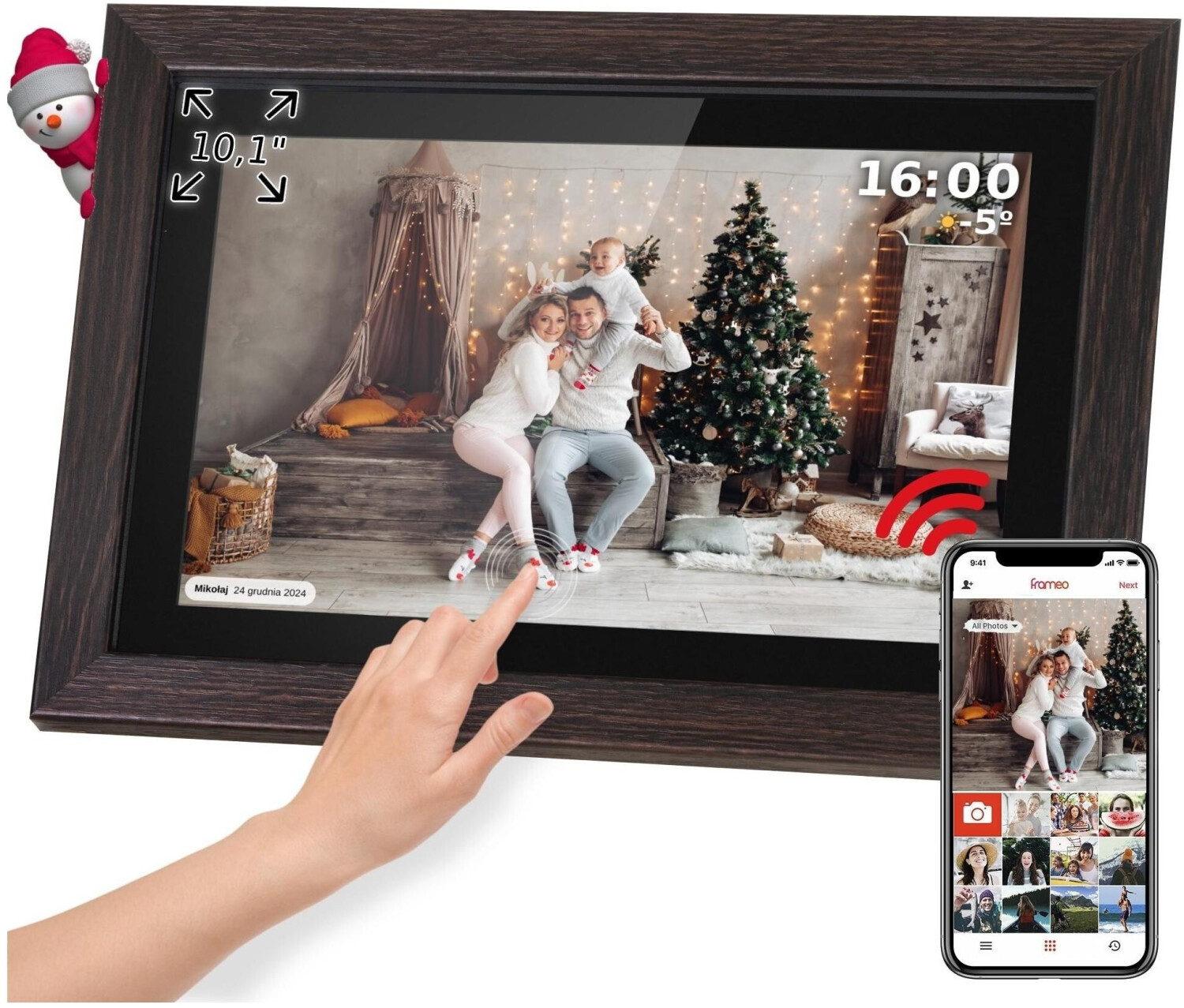 Krüger & Matz FRAMEO Digitaler Bilderrahmen 10,1" Wi-Fi, Touchscreen ...