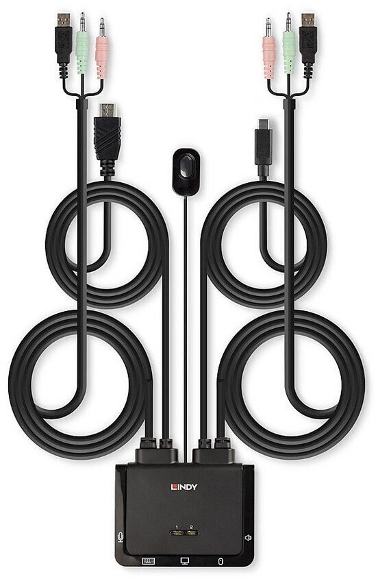 Lindy 2-Port KVM-Switch HDMI 4K, USB-C, Audio (42347) ab 110,46 ...