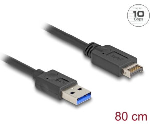 DeLock USB 10Gbps Kabel Typ-E Key A 20-Pin zu Typ-A, 80cm (85411) ab 12 ...