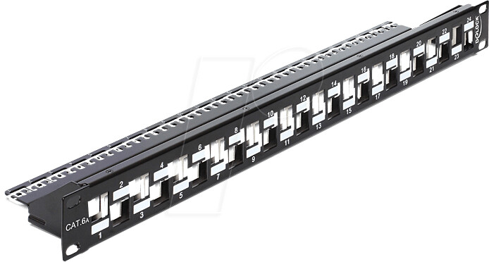 DeLock Keystone Patchpanel 19" 24-Port abgestuft, schwarz (43278) ab 18 ...