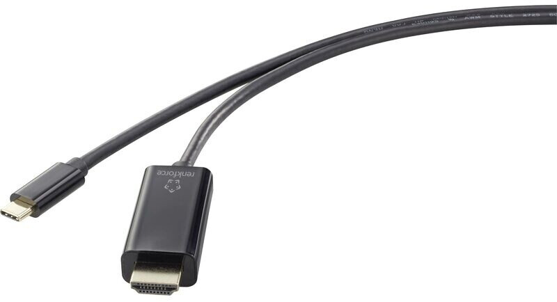 Renkforce USB-C / HDMI-A Adapterkabel, 1,8m, UHD 4K@60Hz, schwarz (RF ...