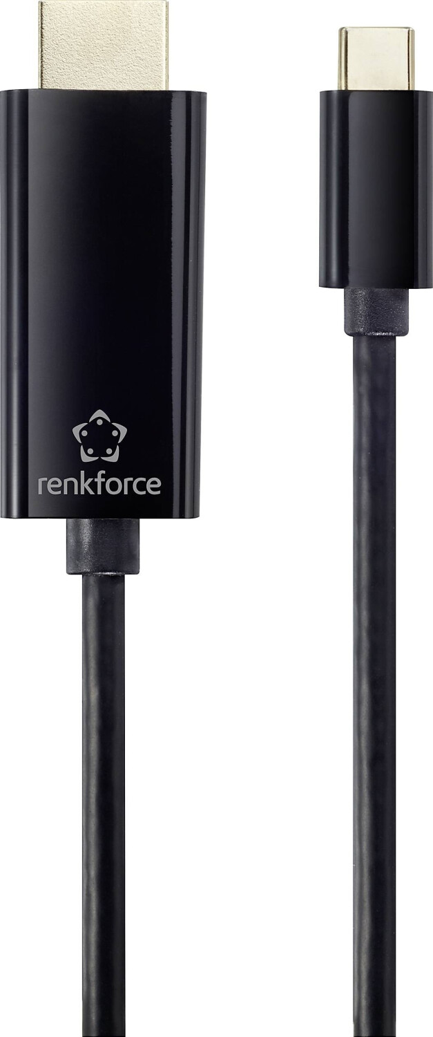 Renkforce USB-C / HDMI-A Adapterkabel, 1,8m, UHD 4K@60Hz, schwarz (RF ...
