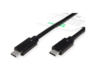 Roline USB-C Kabel USB 3.2 Gen 2x2, 20Gbit/s, 100W, 1m, schwarz (11.44. ...
