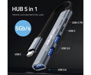 Qoltec Hub Adapter USB-C 3.1 5-in-1 | USB-C PD | USB-C | 2x USB 2.0 ...