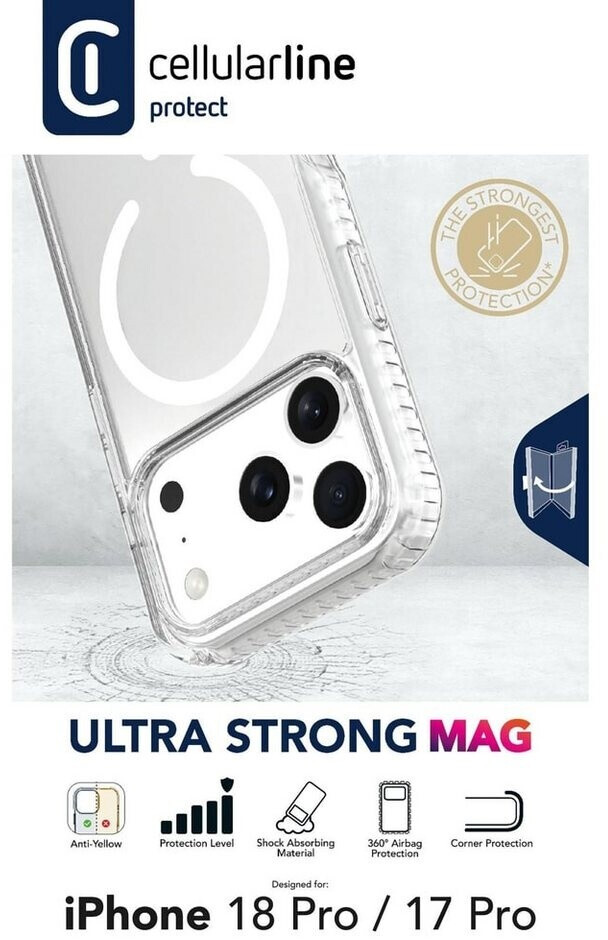 Cellular Line Ultra Strong MAG Case iPhone 18 Pro, transparent ...