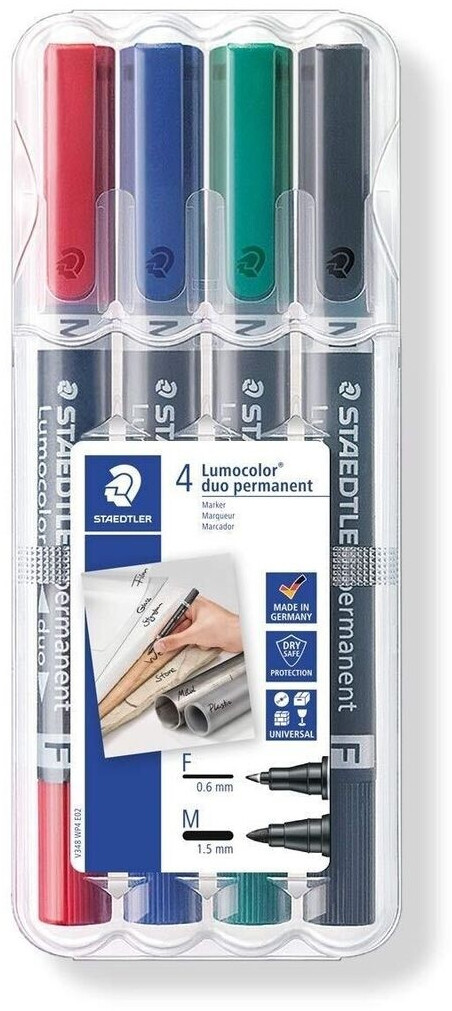 Staedtler Lumocolor Permanent duo Marker 4er Set ab 4,63 ...