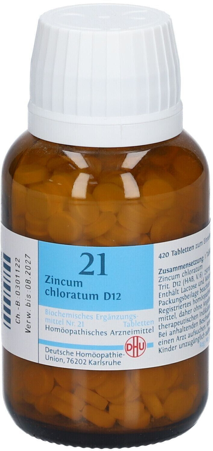 DHU Schüßler-Salz Nr. 21 Zincum chloratum D12 Tabletten (420 Stk.) ab ...