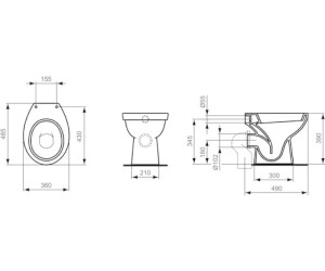 Ideal Standard Eurovit Stand-Tiefspül-WC 48,5 x 36 cm (V3122) ab 43,71 ...