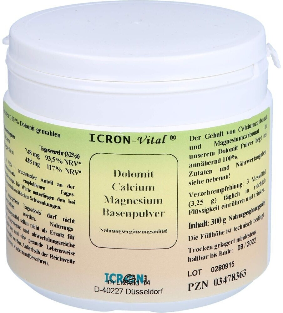 Axisis Dolomit Calcium Magnesium Basen Pulver Icron Vital (300 g) ab € ...