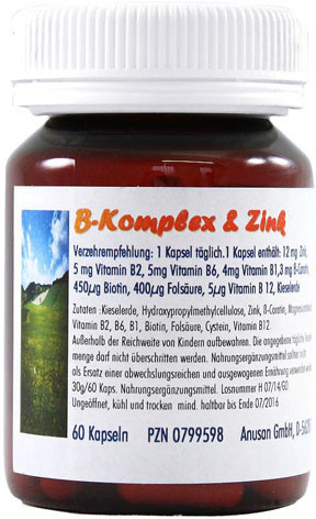 Anusan B Komplex Plus Zink Kapseln (60 Stk.) ab 21,56 ...