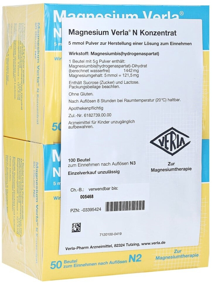 Magnesium Verla N Konzentrat (100 Stk.) ab 12,68 € | Preisvergleich bei ...
