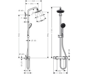 Hansgrohe Croma 160 1jet Showerpipe (27135000) ab 231,84 ...