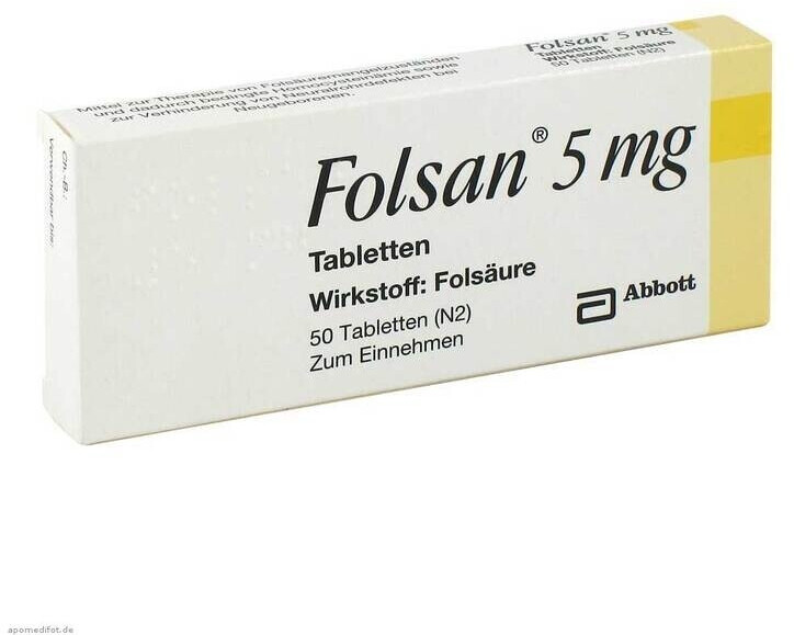 Folsan 5 mg Tabletten (50 Stk.) ab 4,17 € | Preisvergleich bei idealo.de