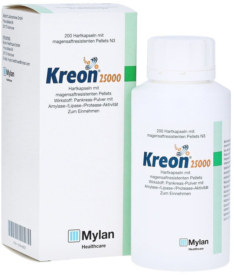 Kreon 25000 Kapseln (200 Stk.) ab 83,80 € | Preisvergleich bei idealo.de