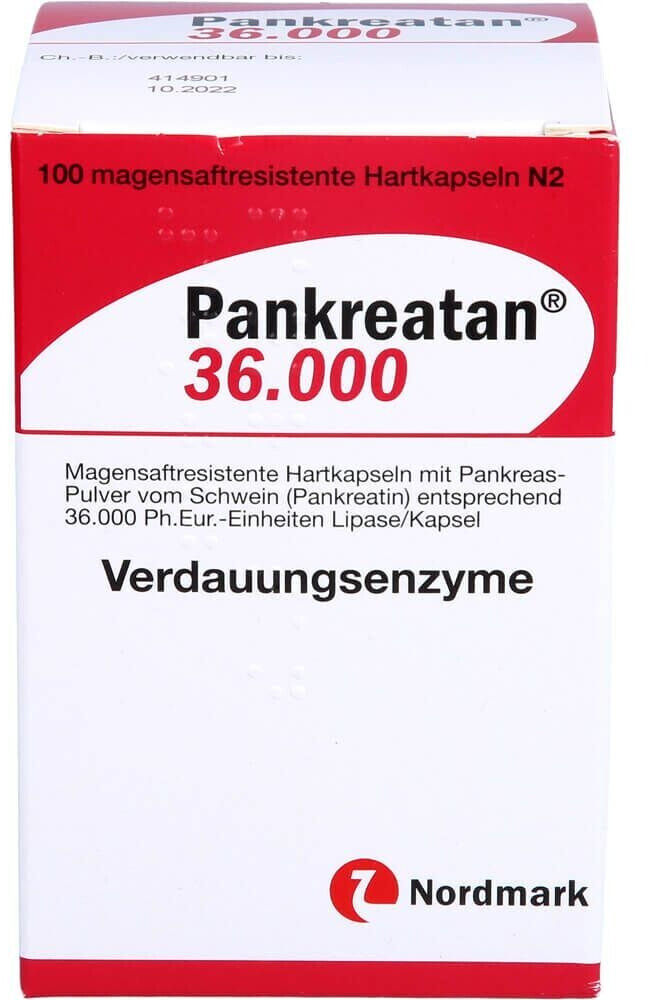 Pankreatan 36 000 Kapseln (100 Stk.) ab 47,94 € | Preisvergleich bei ...