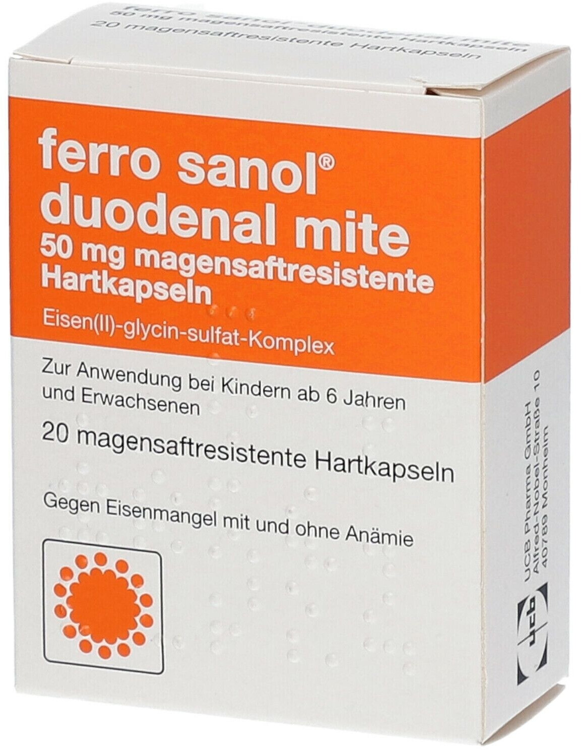 Ferro Sanol duo mite 50 mg Kapseln (20 Stk.) ab 2,27 € | Preisvergleich ...