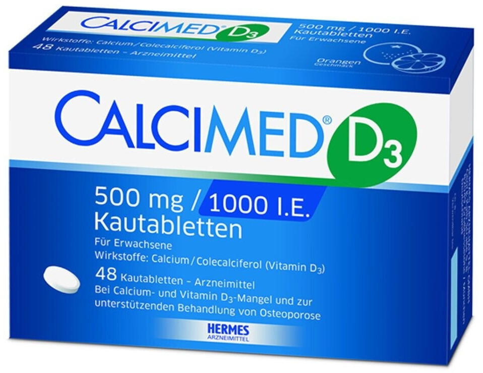 Calcimed D3 500 mg/1000 I.E. Kautabletten (48 Stk.) ab 13,63 ...
