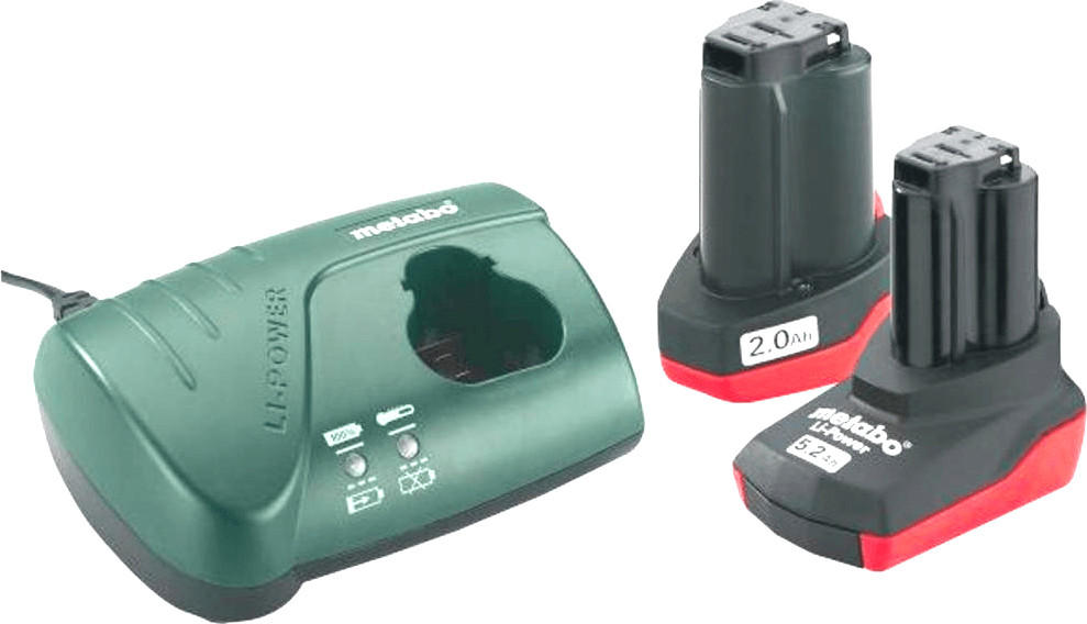 Metabo Basic-Set Ladegerät + 2x 10,8V Akkus (1 x 2,0 Ah + 1 x 5,2 Ah ...