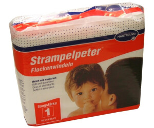 Hartmann Strampelpeter Flockenwindeln Saugstärke 1 35x11cm (56 Stück ...