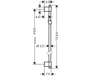 Hansgrohe Unica' Varia 1,05 m (27356000) a € 50,08 (oggi) | Migliori ...