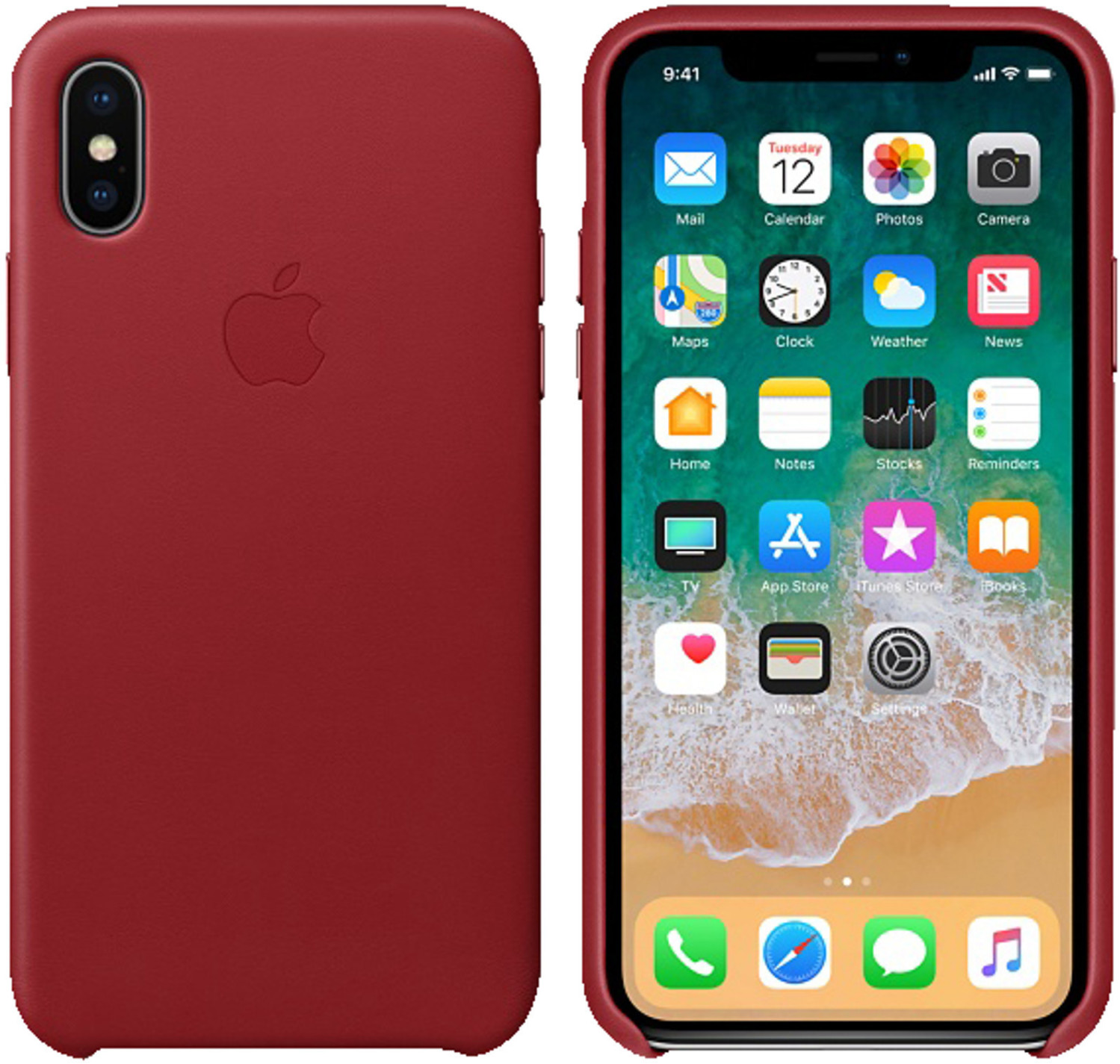 Apple Coque cuir (iPhone X) rouge au meilleur prix sur idealo.fr