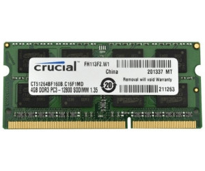 Crucial 4GB SODIMM DDR3L-1600 CL11 (CT51264BF160BJ) ab 44,21 € | Preisvergleich bei idealo.de