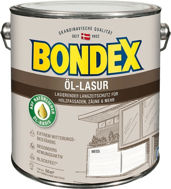 Bondex Öl-Lasur Weiss 2,5 l (391323) ab 33,99 € | Preisvergleich bei idealo.de
