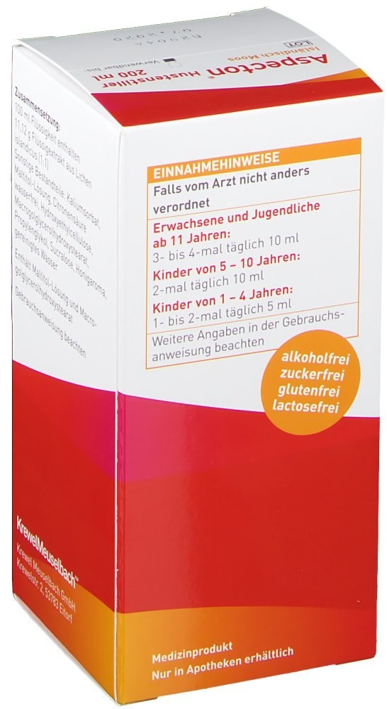 Aspecton Hustenstiller Isländisch Moos Saft (200ml) ab € 9,39 ...