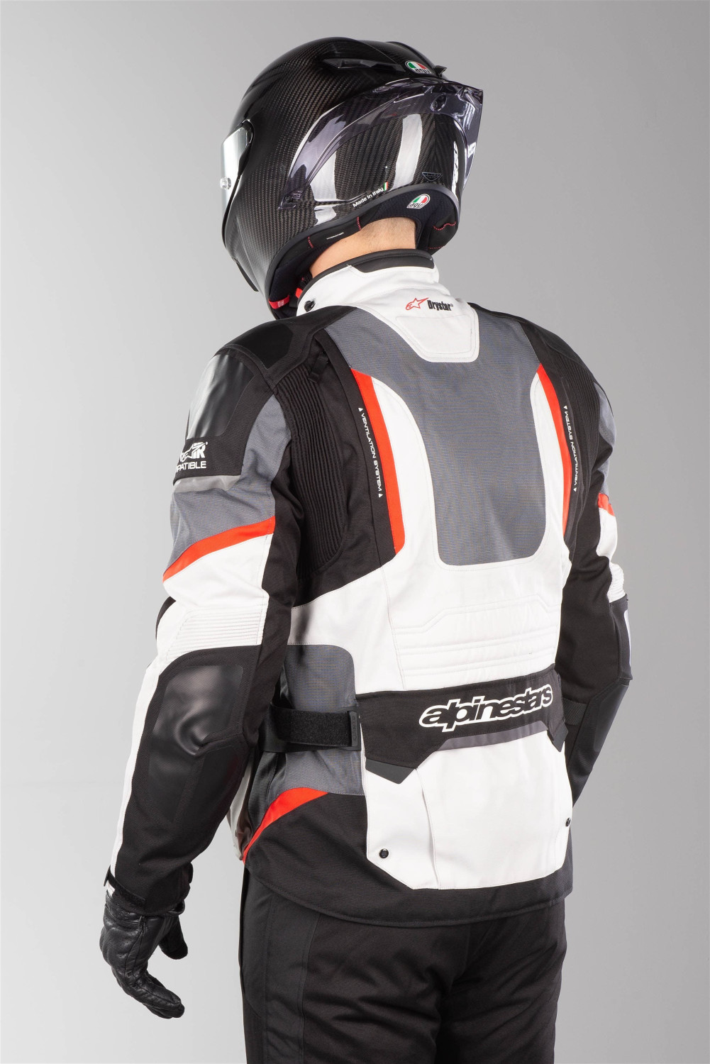 Alpinestars Andes PRO Drystar Jacket Light Gray/Black/Dark Gray/Red ...