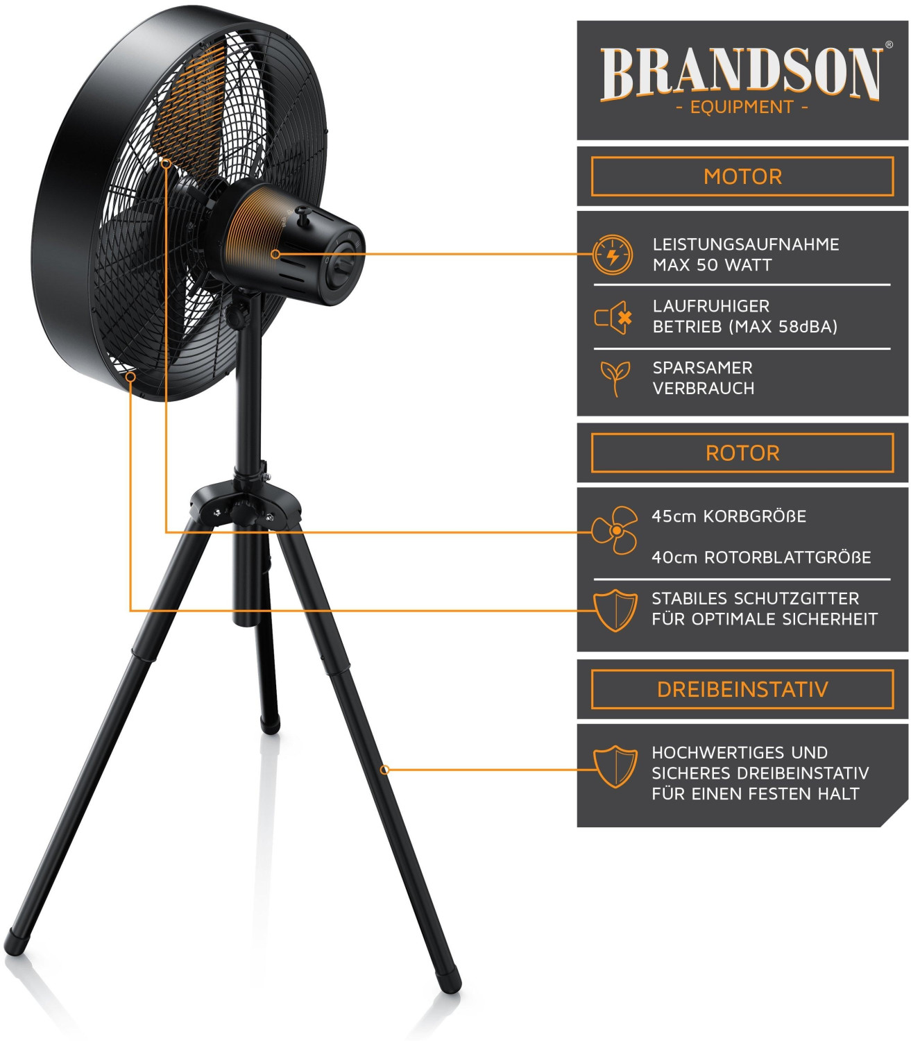 Brandson Standventilator Dreibein (303112) ab 54,95 € | Preisvergleich ...