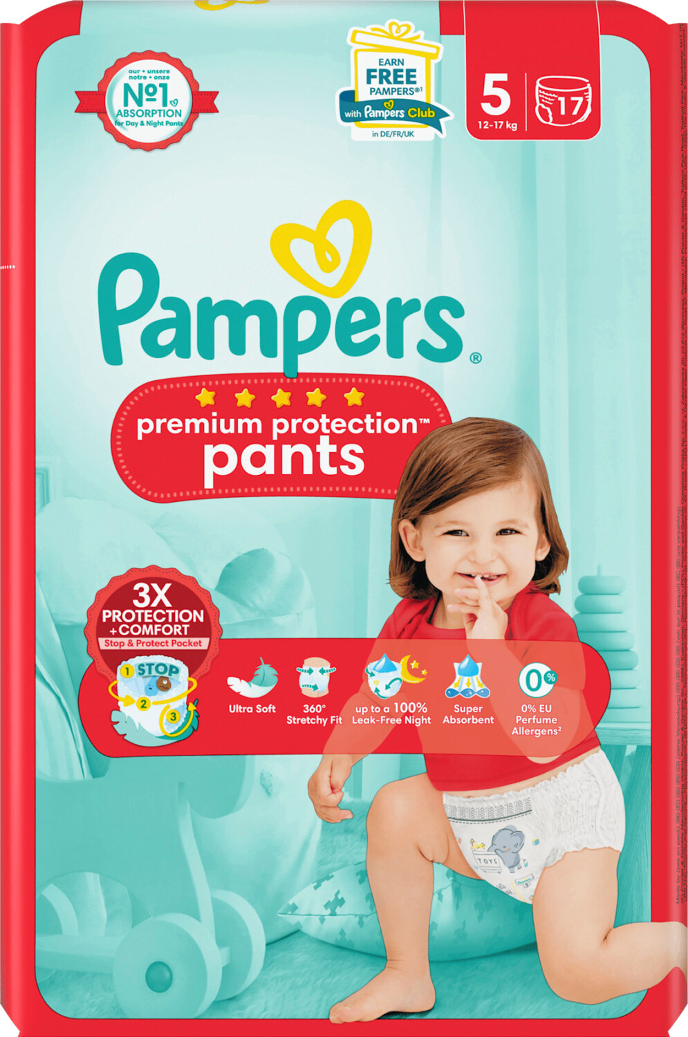 Pampers Premium Protection Pants Size 5 12 17 Kg 17 Pcs Au Meilleur