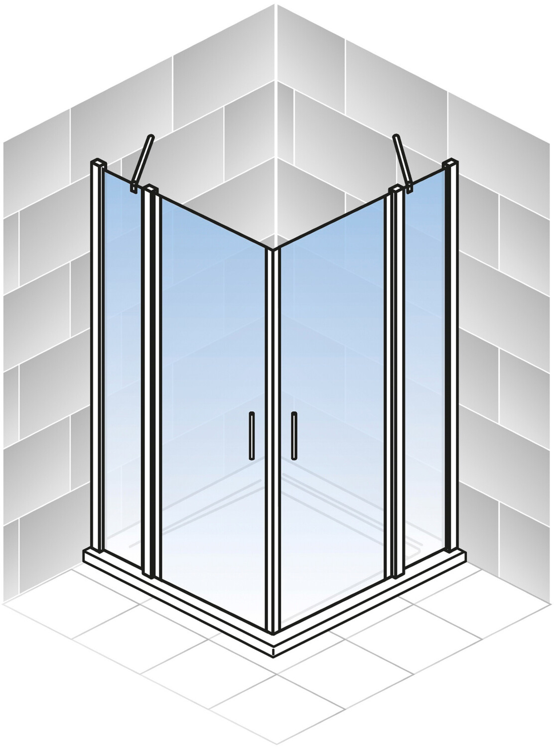 Schulte Alexa Style 2.0 ExpressPlus Eckeinstieg Drehtür 80 x 90 cm Alu ...