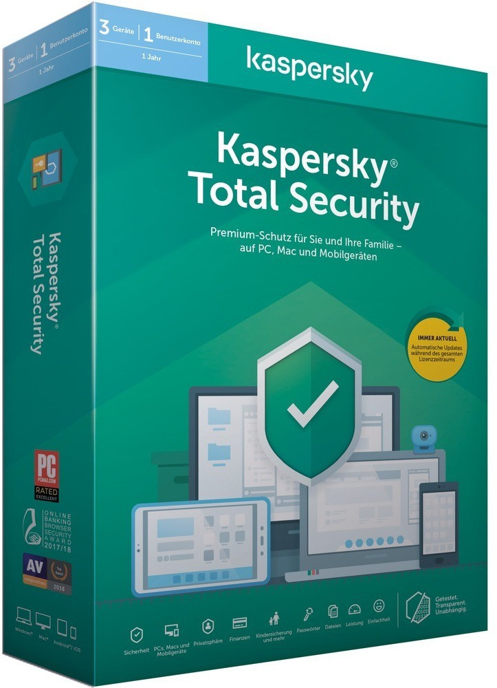 Kaspersky Total Security 2020 (3 Geräte) (1 Jahr) (Box) ab 19,95 ...