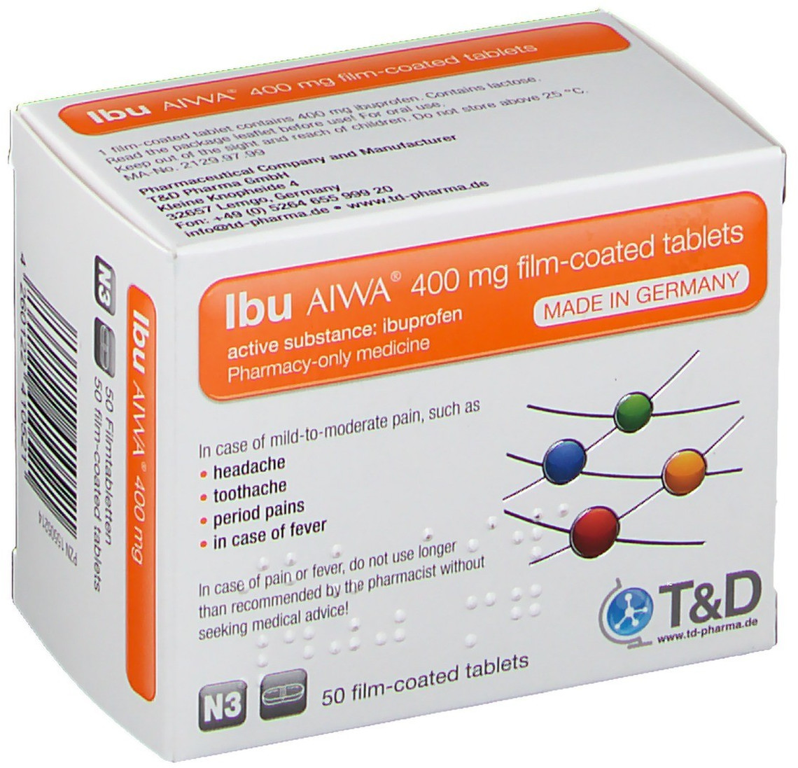 Ibu Aiwa 400 mg Filmtabletten (50 Stk.) ab 6,61 € | Preisvergleich bei ...