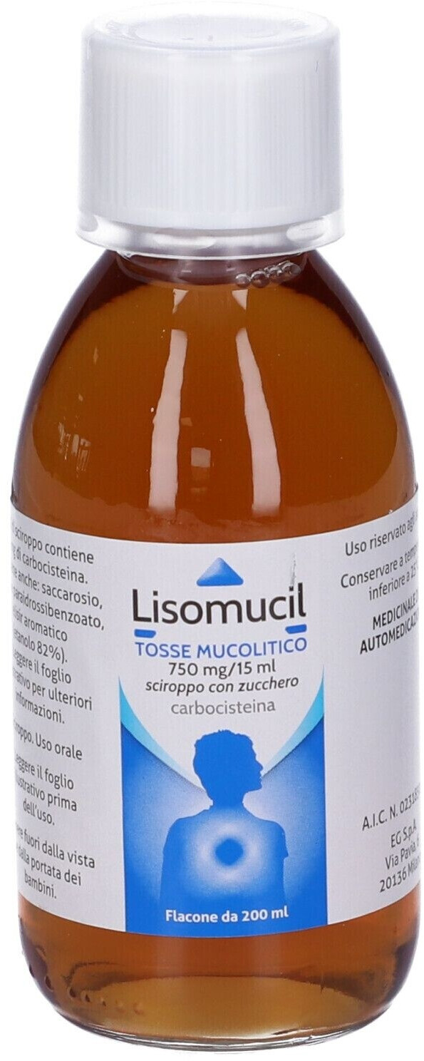 Lisomucil Adulti Sciroppo Mucolitico Tosse con Zucchero (200ml) a € 6 ...