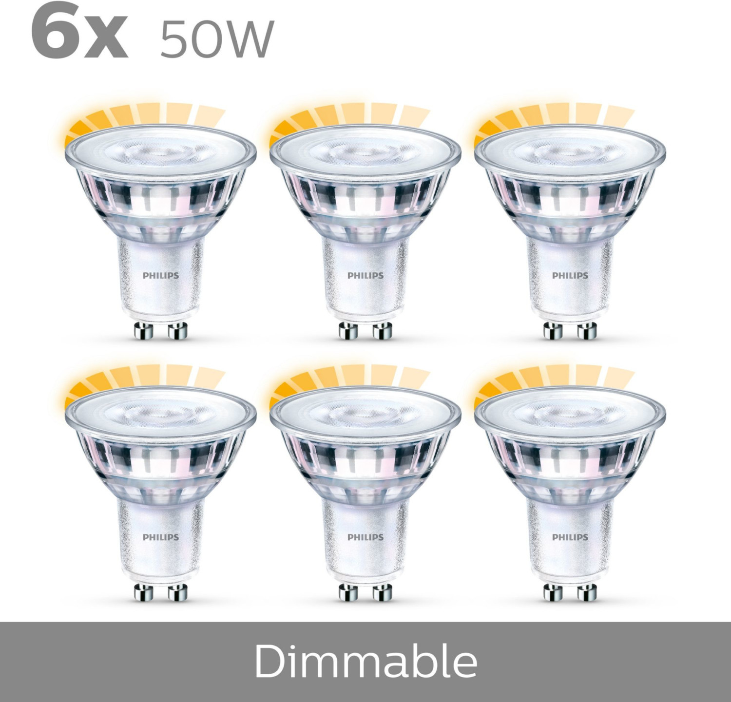 Philips Led Spot Gu10 Dim Warmglow 3 8w 50w Warmweiß 6er Pack Ab €