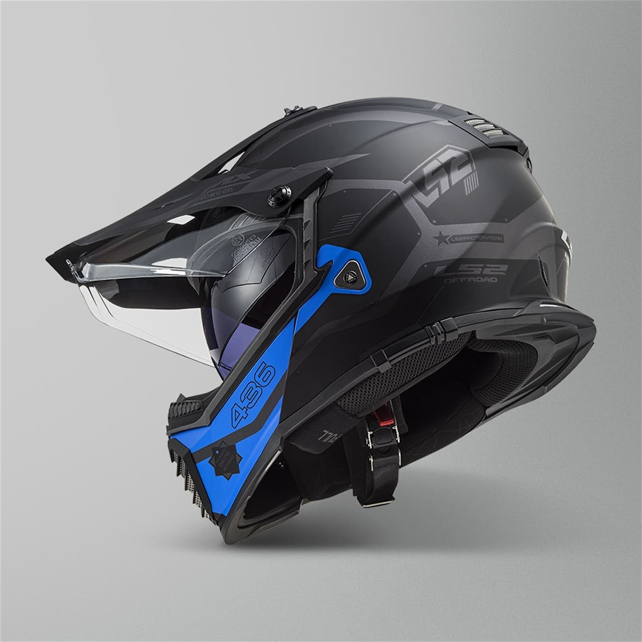 Buy LS2 Pioneer Evo MX436 Cobra Matt Black Blue from £109.99 (Today ...
