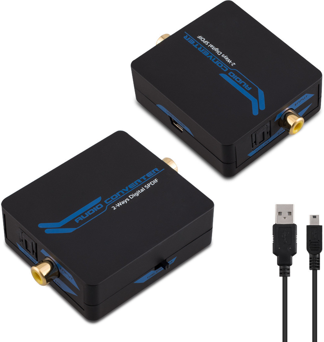 kwmobile Koaxial Toslink Converter Digital - SPDIF Konverter Audio ...