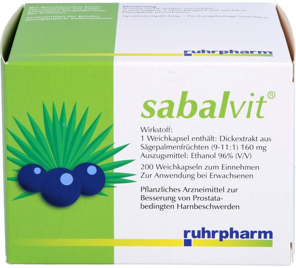 Sabalvit Kapseln (200 Stück) ab 35,54 € | Preisvergleich bei idealo.de