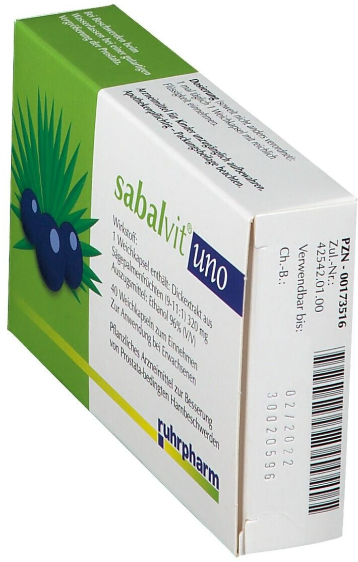 Sabalvit Uno Kapseln (40 Stück) ab 15,82 € | Preisvergleich bei idealo.de