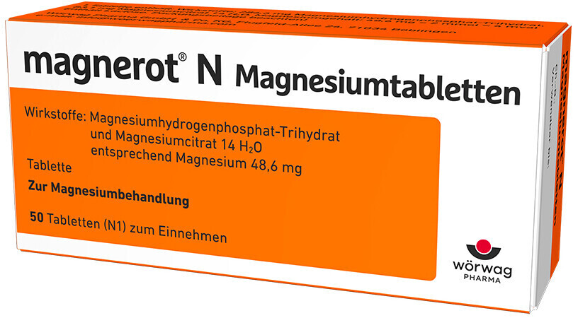 Magnerot N Magnesiumtabletten (50 Stk.) ab 4,69 € | Preisvergleich bei ...