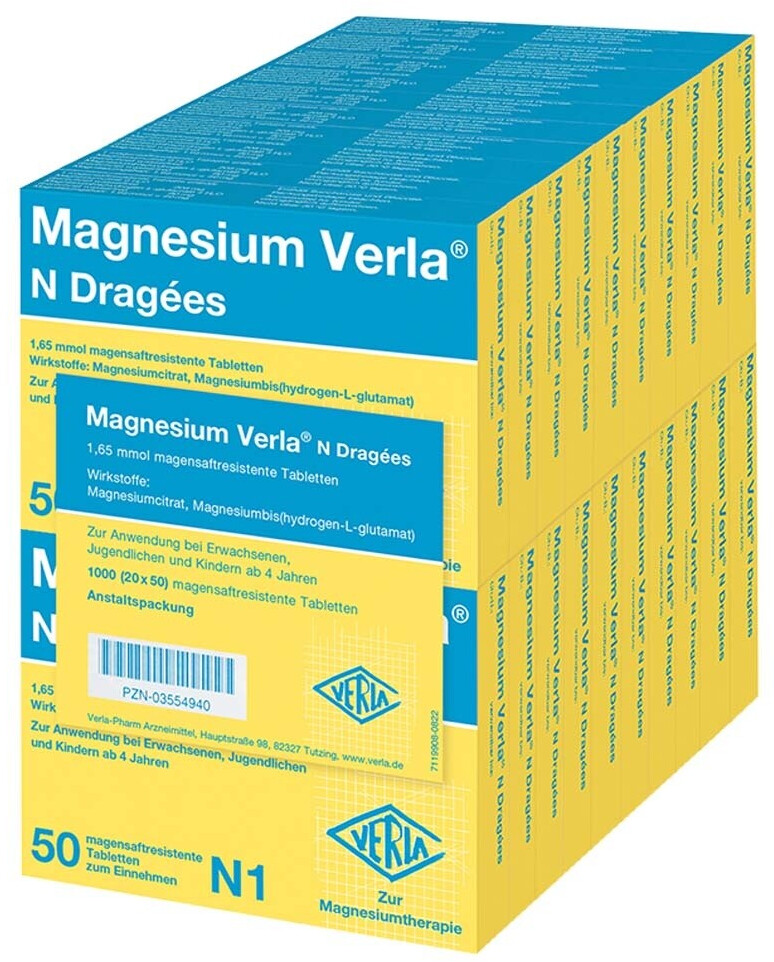 Magnesium Verla N Dragees (20 x 50 Stk.) ab 48,33 € | Preisvergleich ...